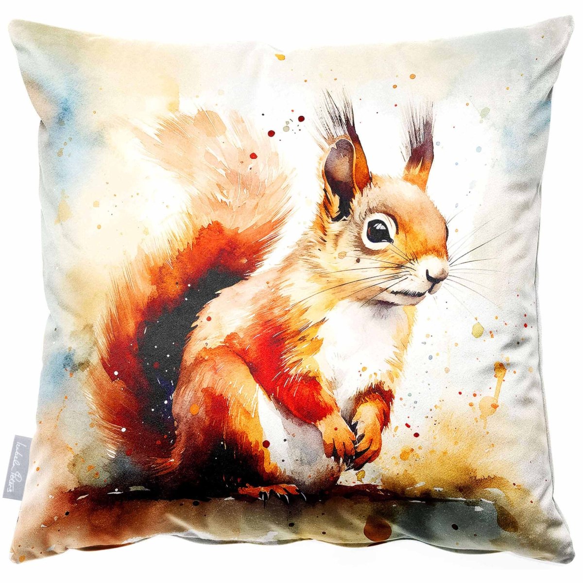 Red Squirrel Velvet Cushion: Luxury for Sofas – Izabela Peters